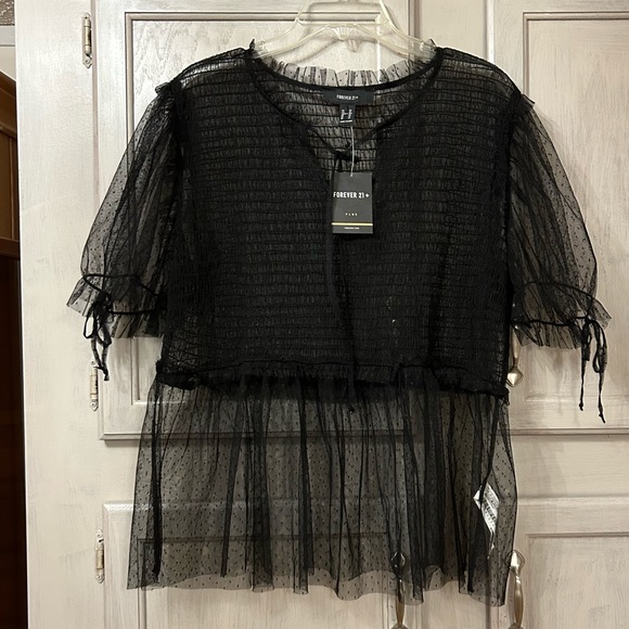 Forever 21 | Tops | Nwt Black Sheer Top | Poshmark